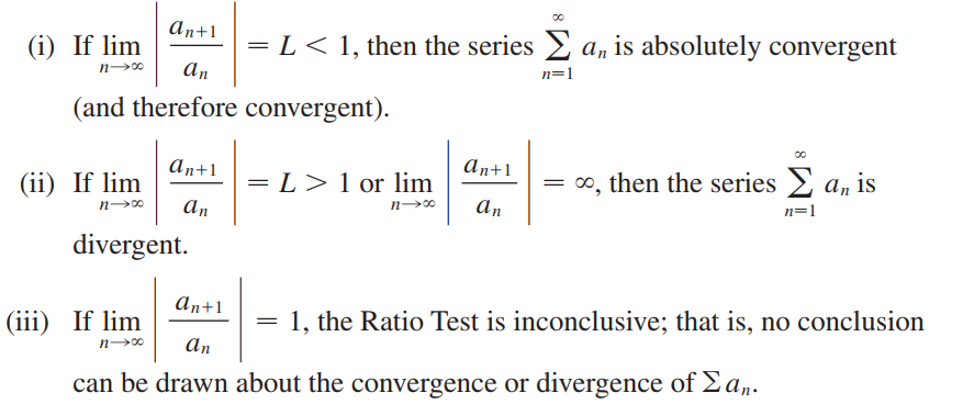 Calculus : Alternating Series, Ratio/Root Test
