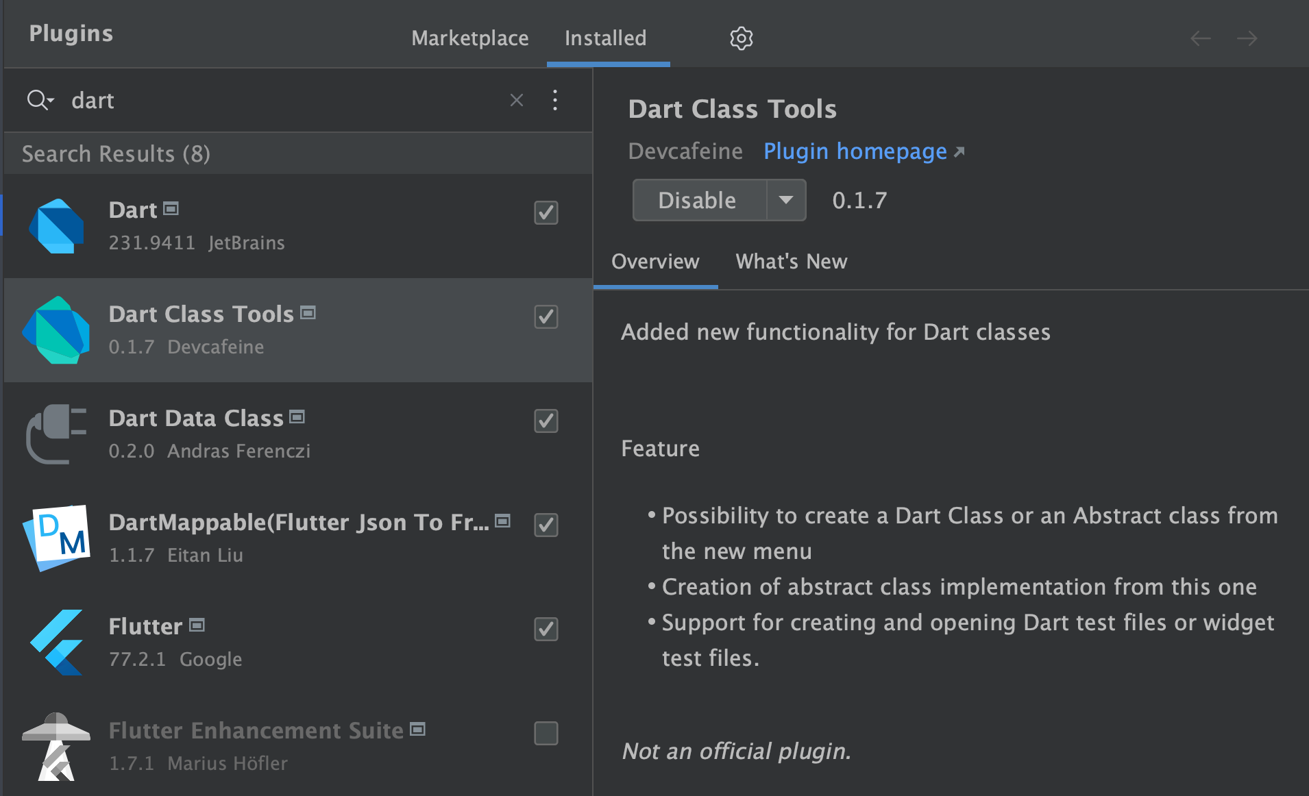 [IntelliJ 플러그인] Dart Class Tools