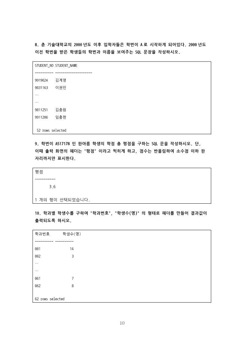 DB과제1 : SQL01_SELECT(Basic), SQL02_SELECT(Function), SQL03_SELECT(Option)
