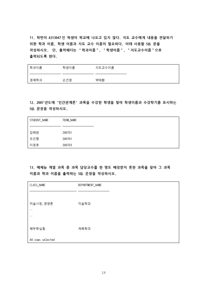 DB과제1 : SQL01_SELECT(Basic), SQL02_SELECT(Function), SQL03_SELECT(Option)