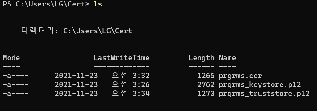 keytool로 local에서 SSL 인증서 생성 및 적용