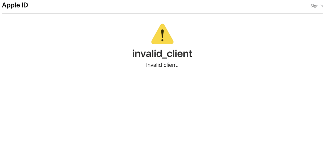 개열받는 Sign in with Apple Web client_invalid