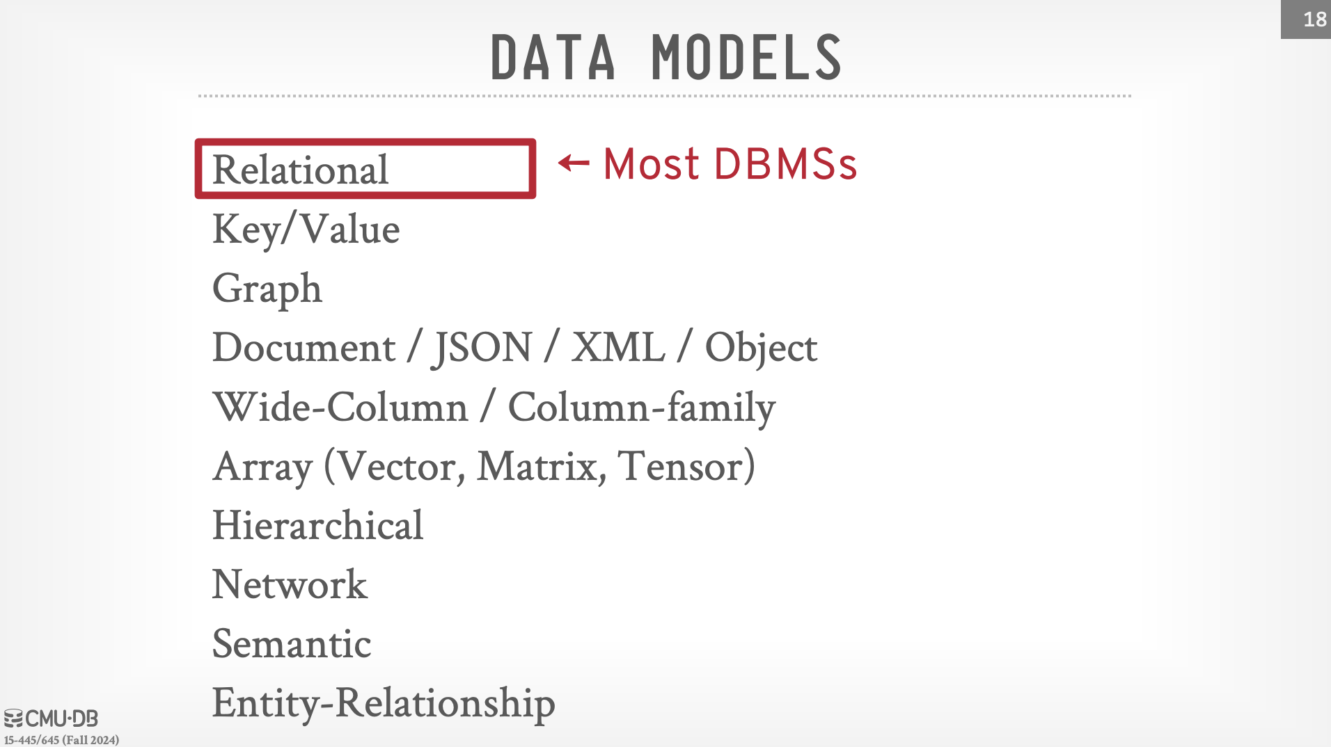 DBMS - Relational Model & Algebra