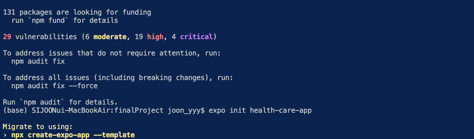 에러 발생 #2 Expo-Cli