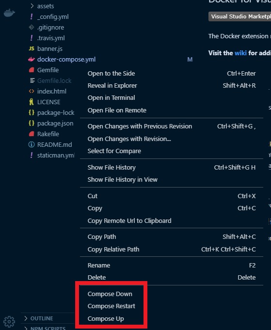 visual studio code에서 docker로 jekyll 블로그 로컬 환경 만들기