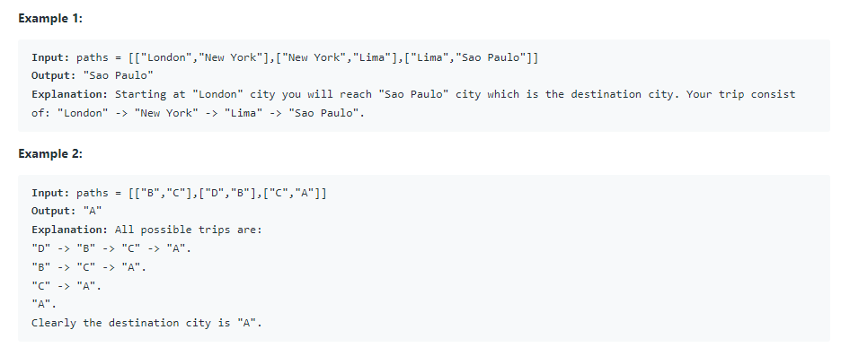 [leetcode] Destination City