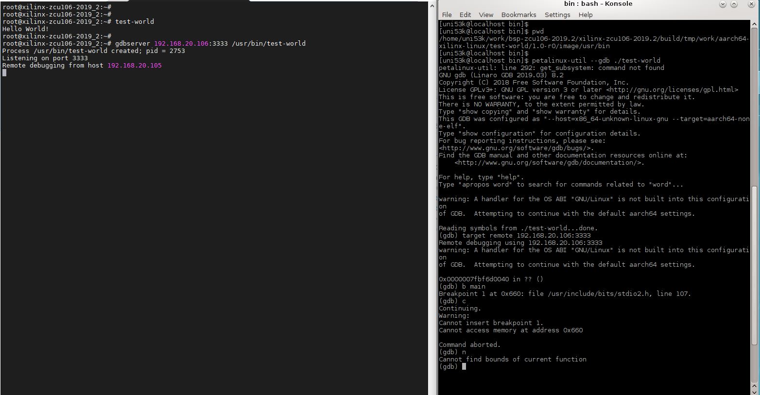 Petalinux debugger sdk 문제