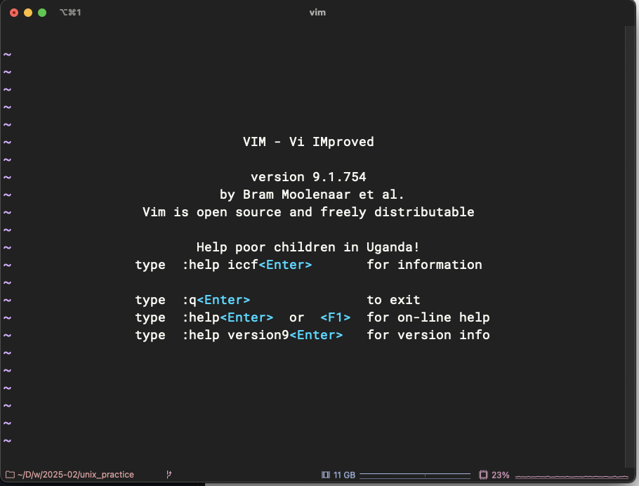 [Unix Command Line] Vim 간단 정리