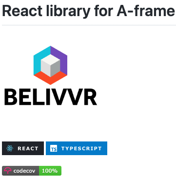 @belivvr/aframe-react 라이브러리의 테스트 케이스 200개 돌파