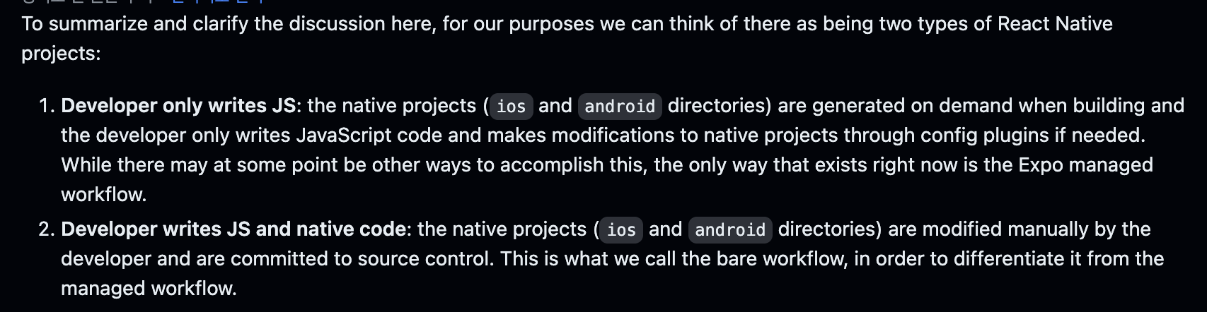 React Native Managed Workflow와 Bare Workflow의 기준에 관하여