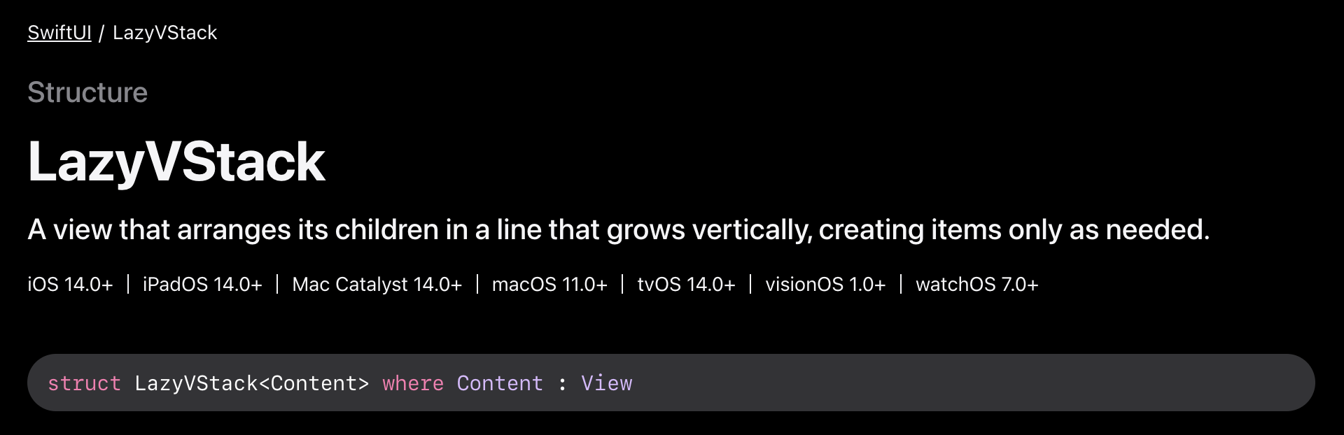SwiftUI - LazyVStack
