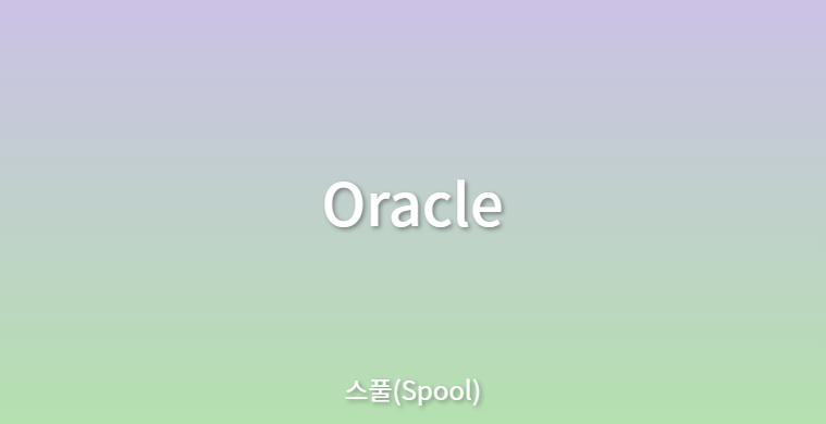 Database | Spool 기능