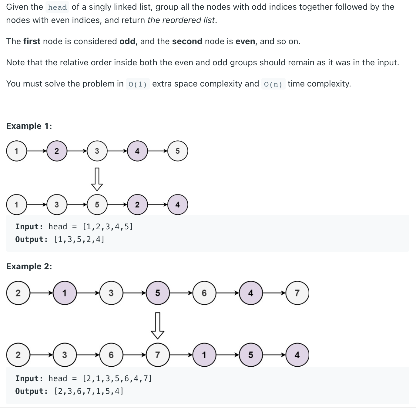  Leetcode 328 Odd Even Linked List C 