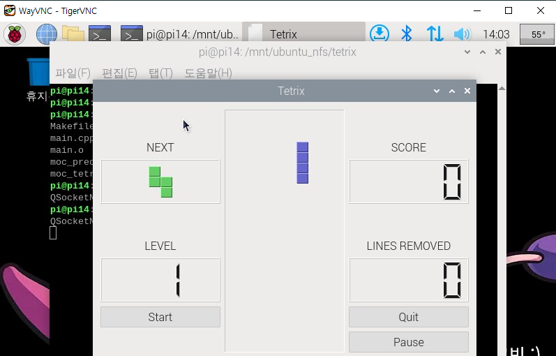 Qt 테트리스 샘플에 디바이스 드라이버 연계하기
