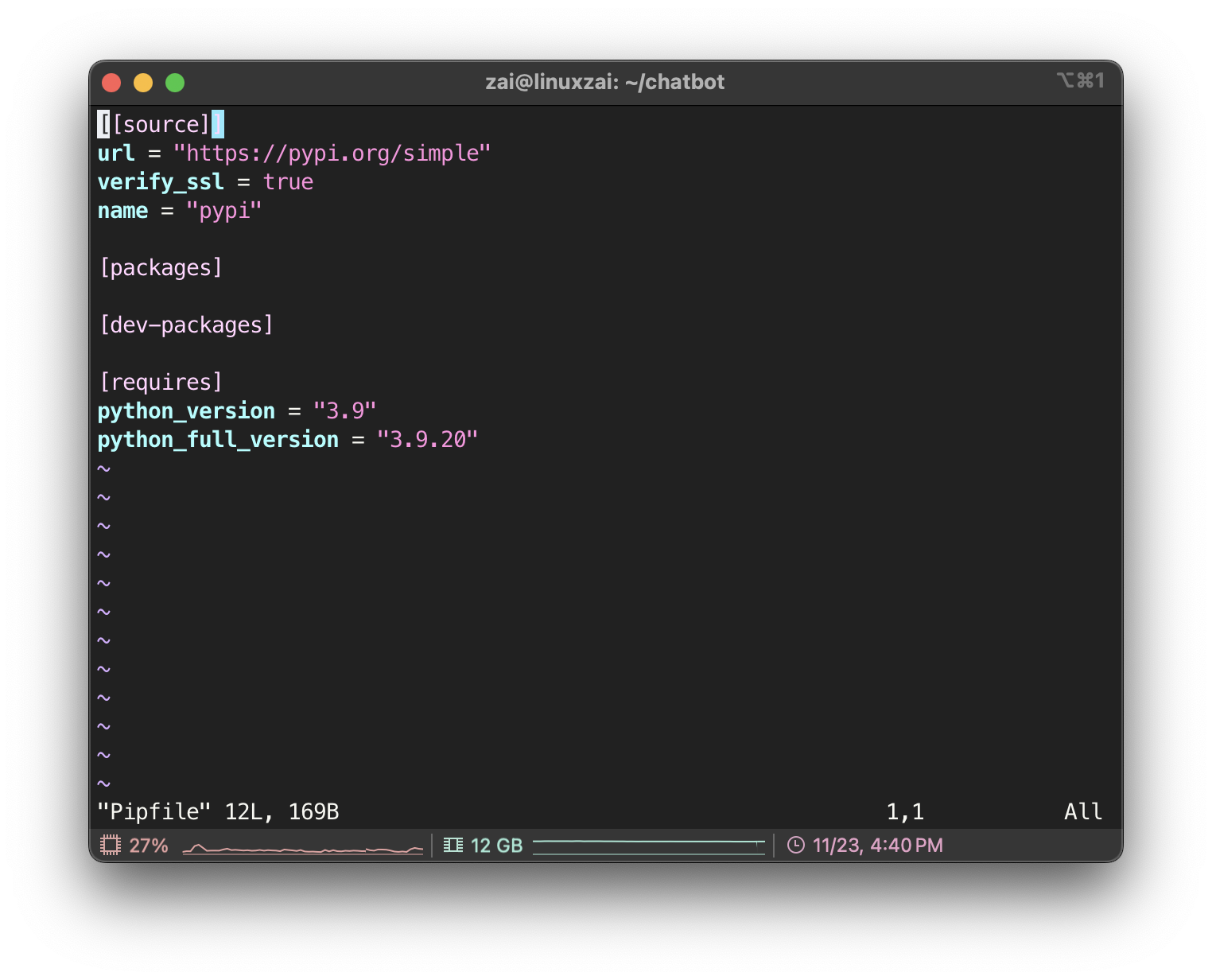 [Linux] Python 가상환경(pipenv)에서 Flask 설치