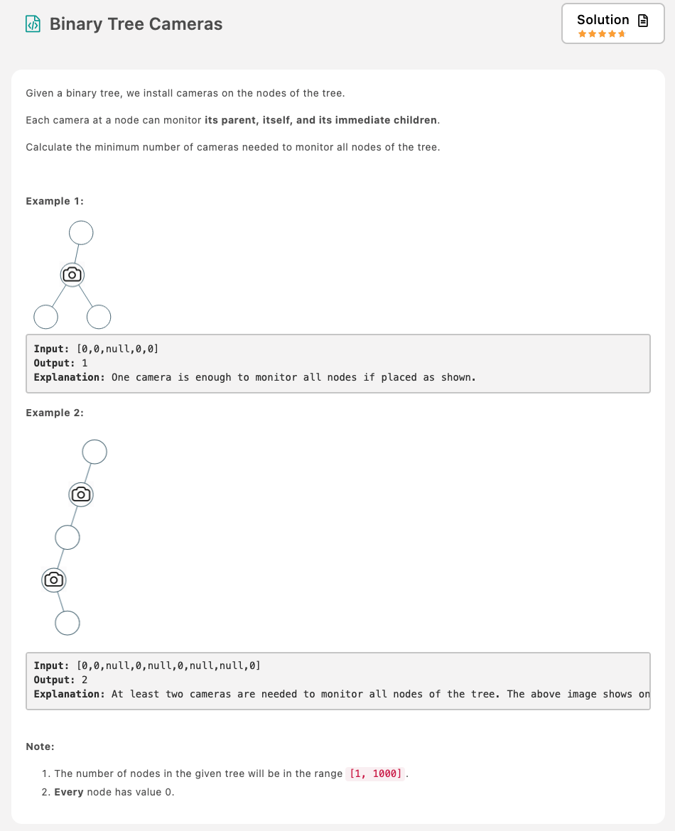 [Leet Code] Binary Tree Cameras