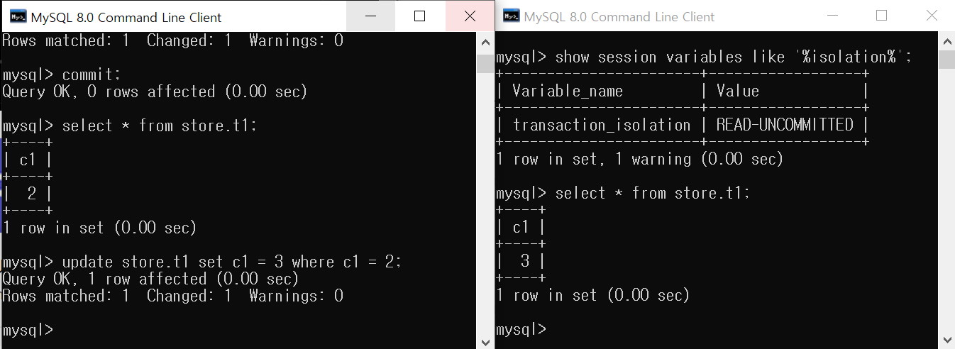 MySQL - Transaction Isolation Levels