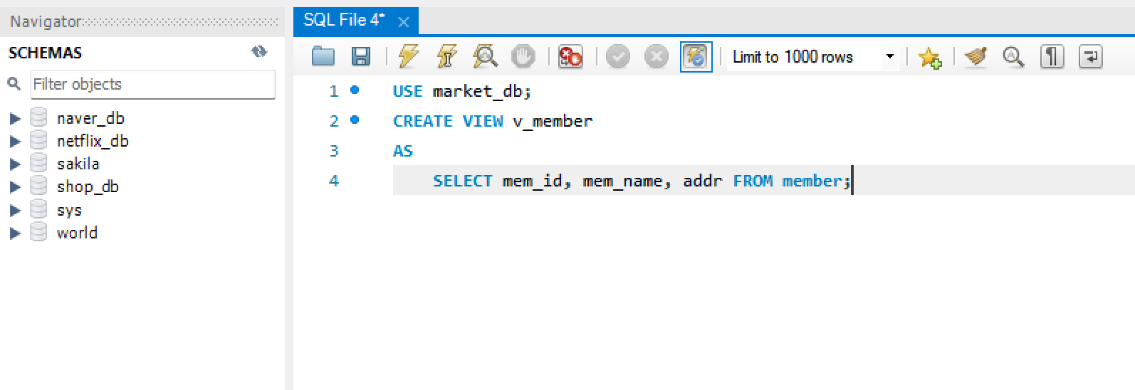 [SQL] 05-3 가상의 테이블: 뷰