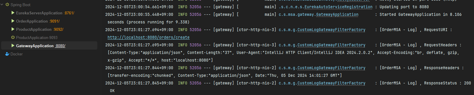 12/05 TIL [API GateWay, Spring Cloud Gateway] CustomFilter 만들기 & java config 동적 설정 3편
