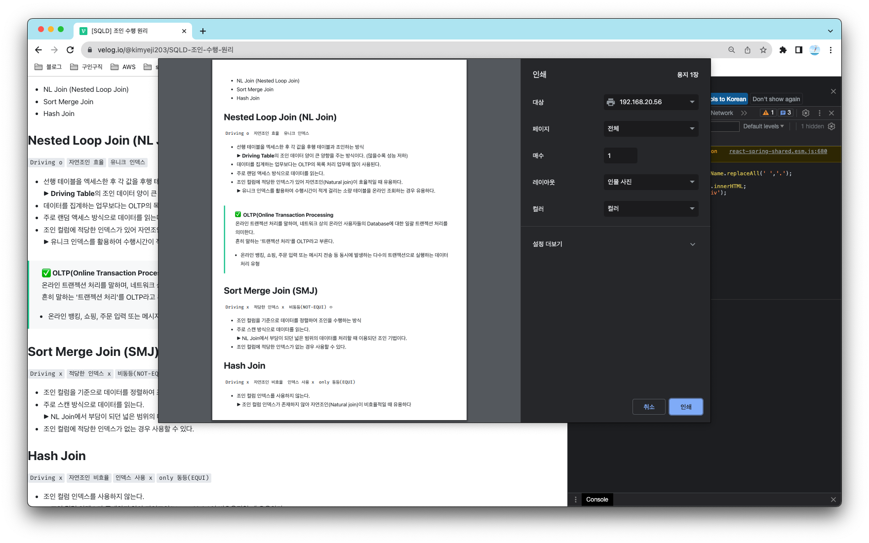 velog 본문만 인쇄하기