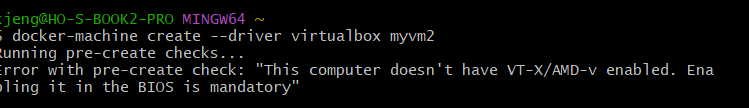 Error With Pre Create Check This Computer Doesnt Have Vt Xamd V Enabled Enabling It In The