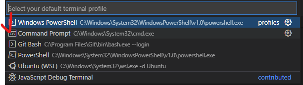 [VScode] Terminal에서 Powershell이 default일 때, cmd로 변경하기