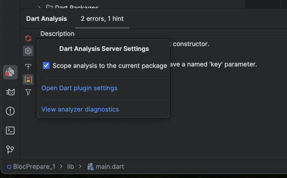 [Flutter] 빨간줄 (Dart Analysis) 안뜰 때
