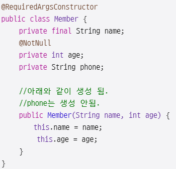 [Spring] @NoArgsConstructor, @RequiredArgsConstructor, @AllArgsConstructor