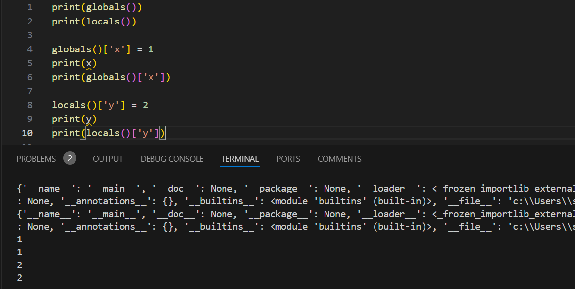 [Python] globals() vs locals()