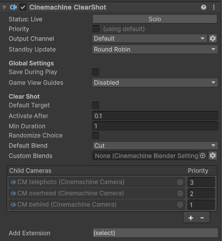 [Unity] 시네머신3 알아보기 (2) - ClearShot