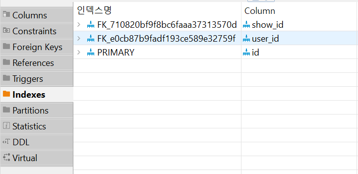 Cannot drop index needed in a foreign key constraint 에러