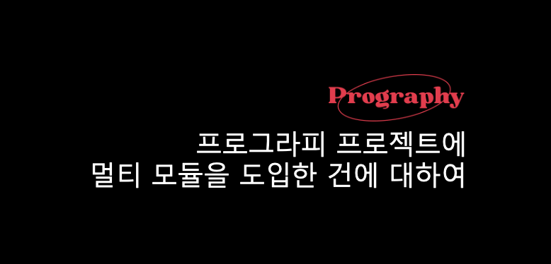 [Prography] 프로그라피 프로젝트에 멀티 모듈을 도입한 건에 대하여