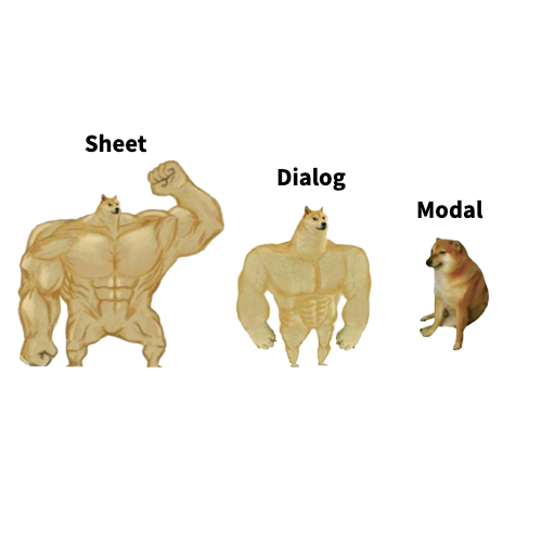 Dialog, Modal, Sheet의 차이 알고 사용하기