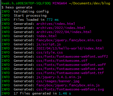 🌟GitHub blog만들기[hexo 사용법 및 테마 적용]