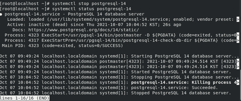 CentOS 8에 Postgresql 14 설치