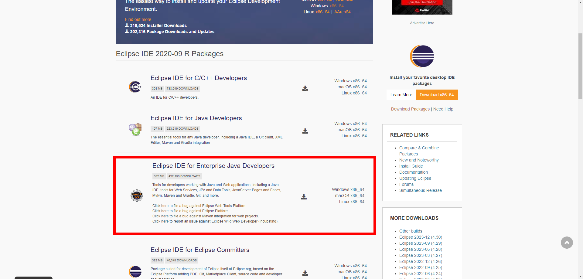 Eclipse IDE for Enterprise Java Developers 설치하기