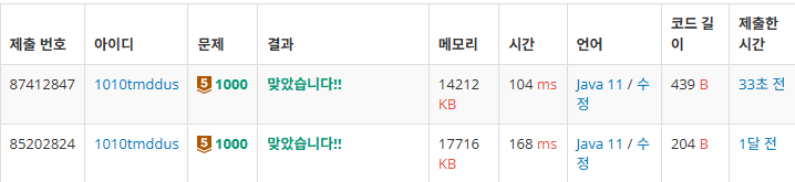 [백준/Java] 1000. A+B