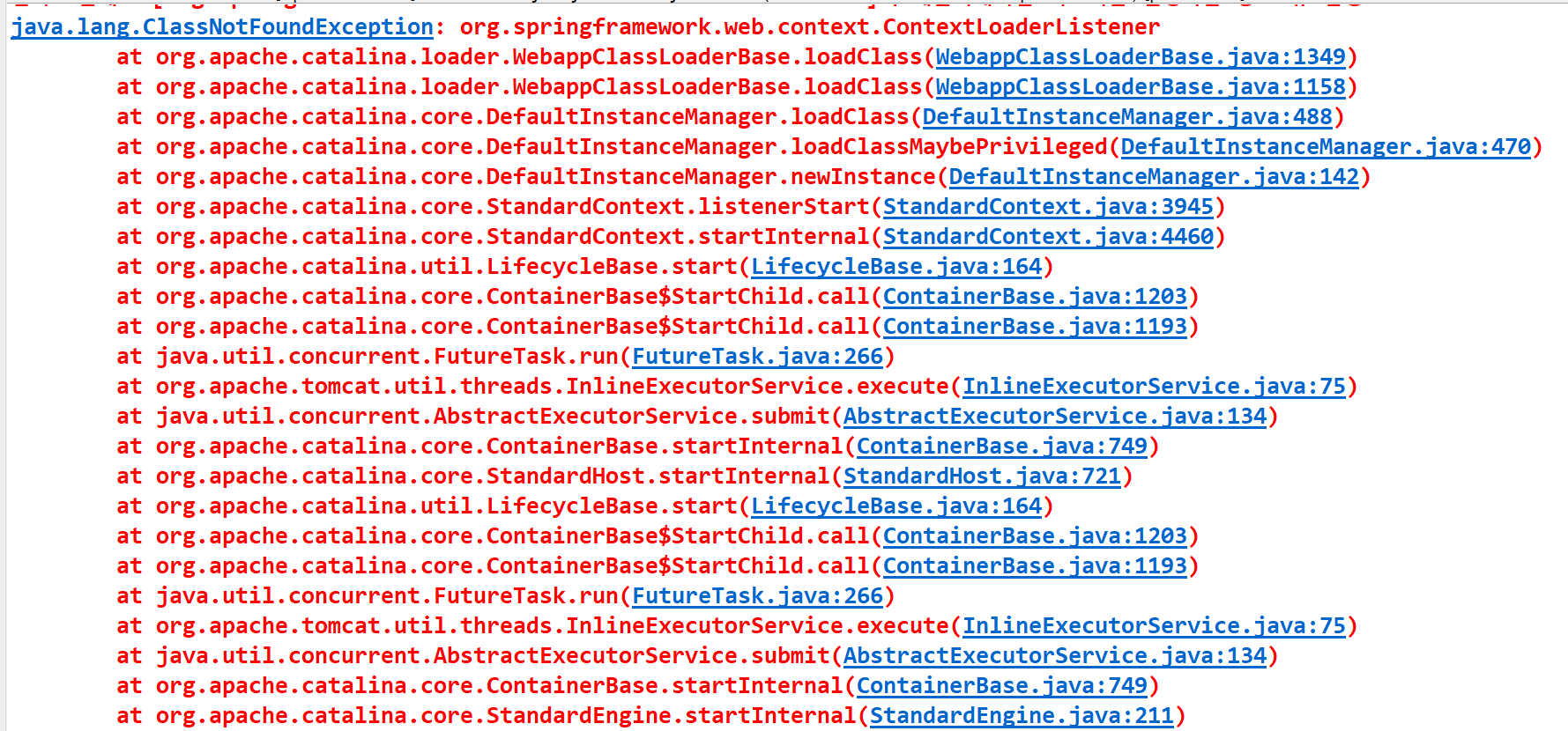 java.lang.ClassNotFoundException: org.springframework.web.context ... java.lang.ClassNotFoundException: org.springframework.web.context ...