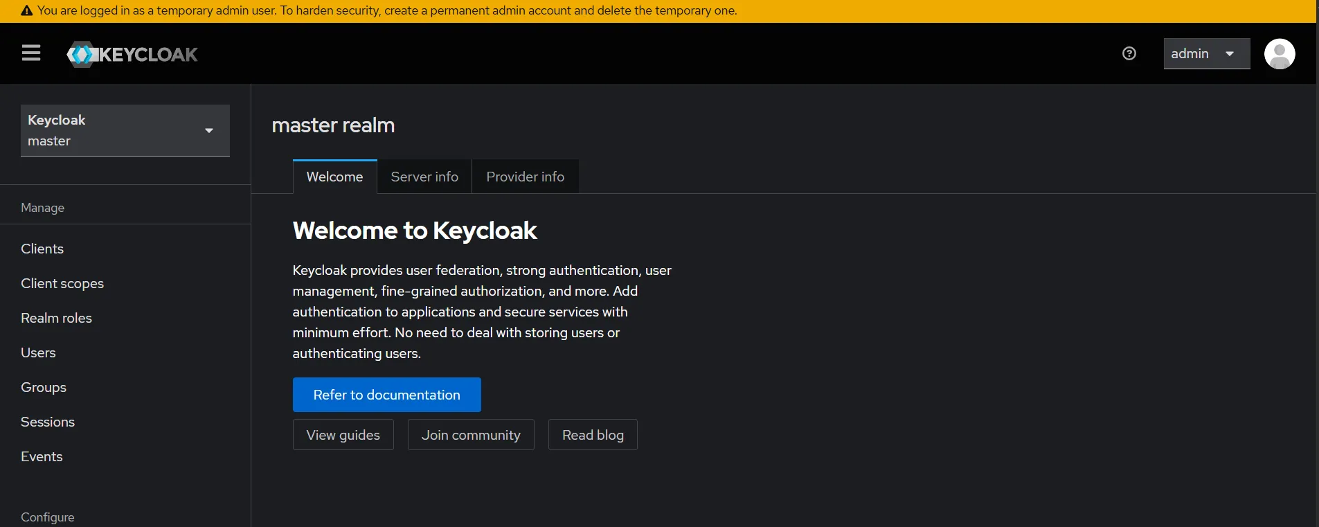 Docker를 이용한 Keycloak 서버 띄어보기
