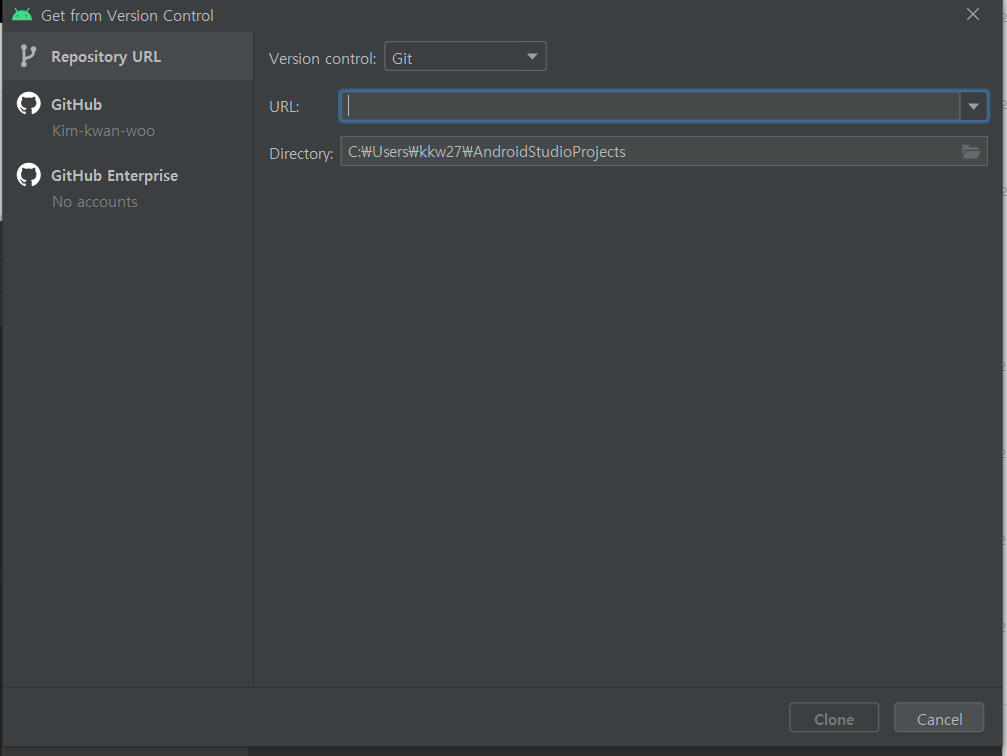 Android Studio와 GitHub 연동