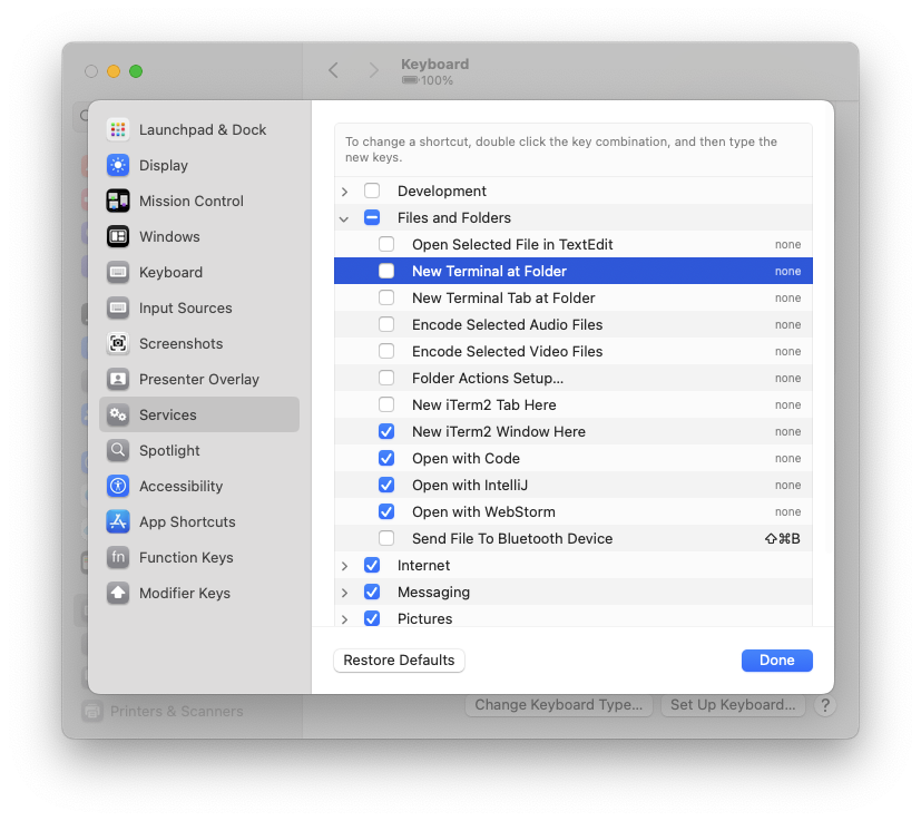 New mac setting