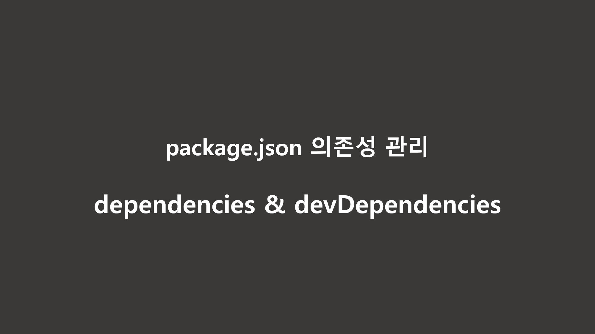 package.json 의존성 관리