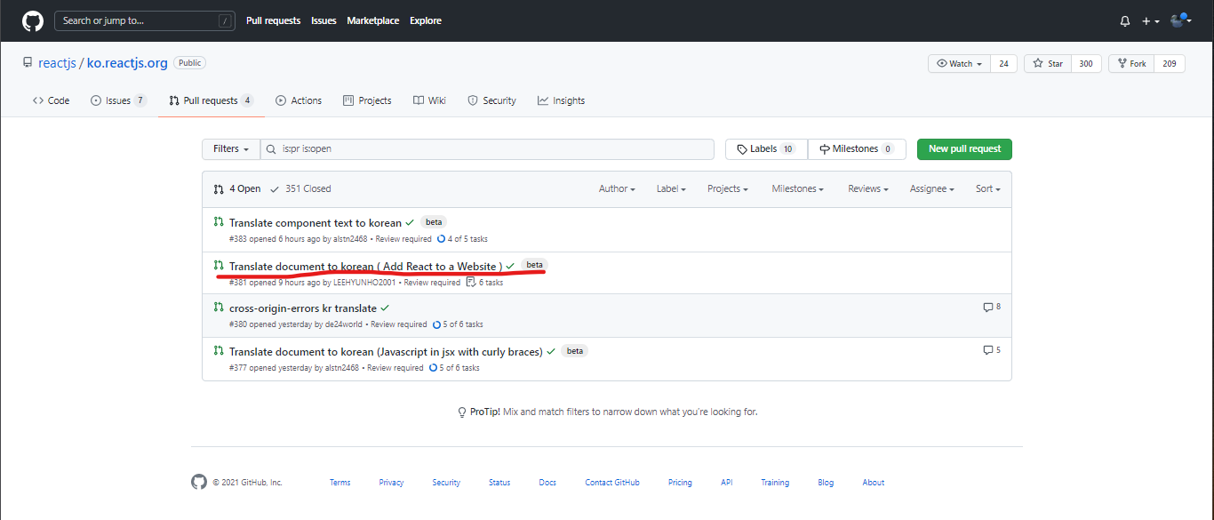 React Beta Open Source, Translate
