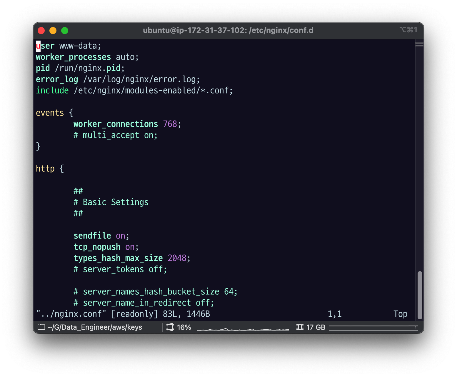 [AWS] nginx - logrotate를 사용한 점유율 관리