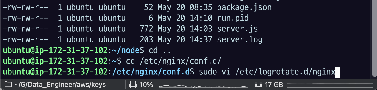 [AWS] nginx - logrotate를 사용한 점유율 관리