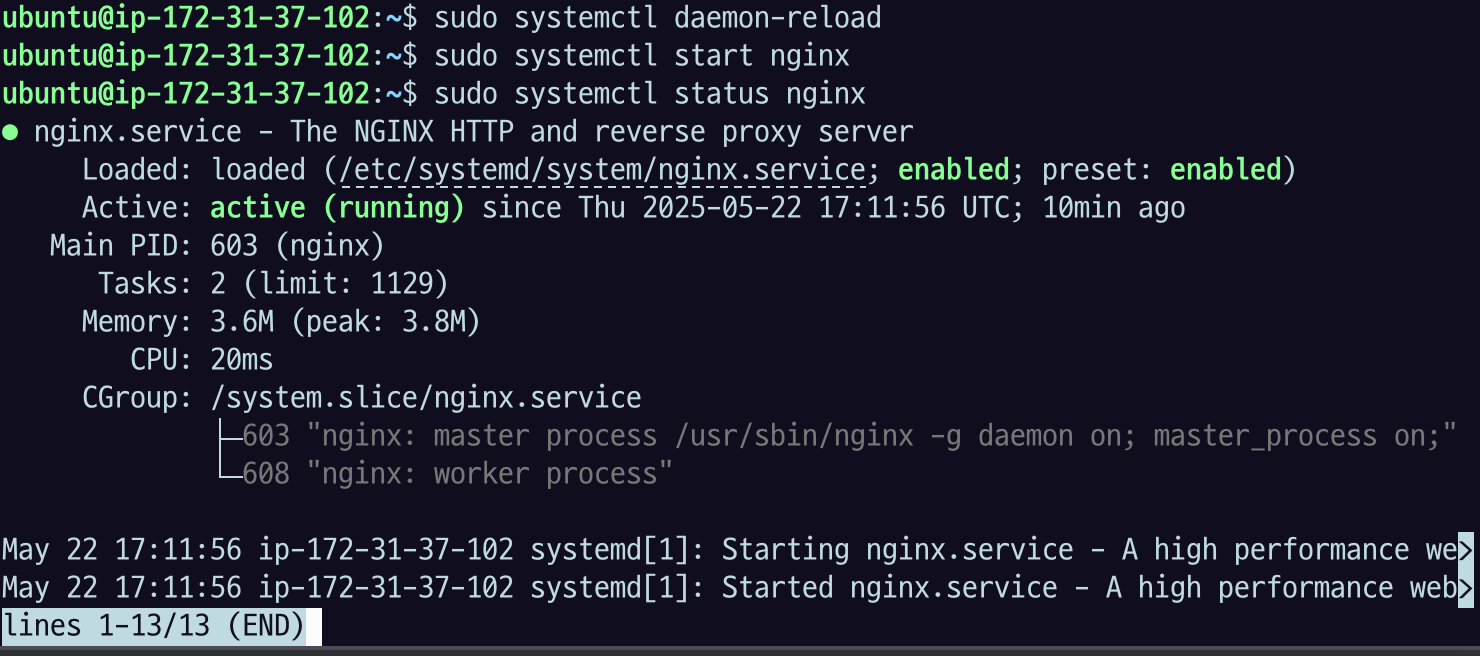 [AWS] nginx - systemctl로 nginx service 등록하기 & 죽지 않는 프로세스 만들기