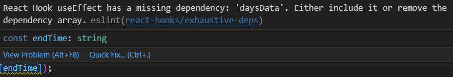[리액트 Warning] React Hook useEffect has a missing dependency