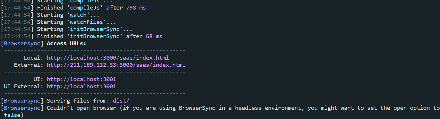 윈도우 gulp Error: listen EACCES: permission denied 0.0.0.0:3000 오류