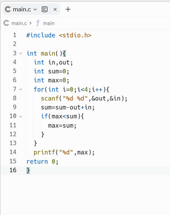 Baekjoon 2455 지능형 기차