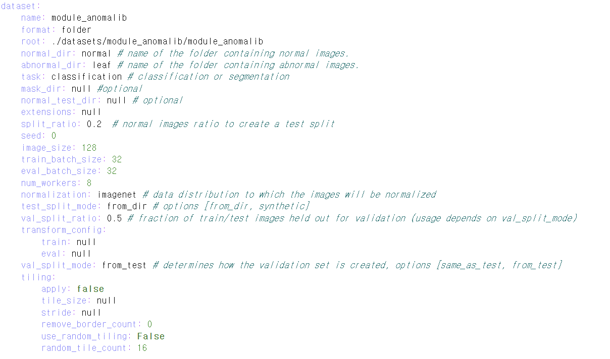 Anomalib PaDiM, PatchCore Customdata 사용